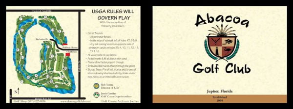 Abacoa Golf Club - 18 Hole, Center Fold, Golf Scorecards, Height: 4″ to ...