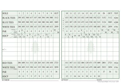 Golf scorecards, custom golf score cards design & printing