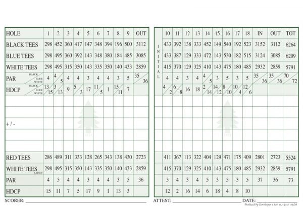 Golf scorecards, custom golf score cards design & printing