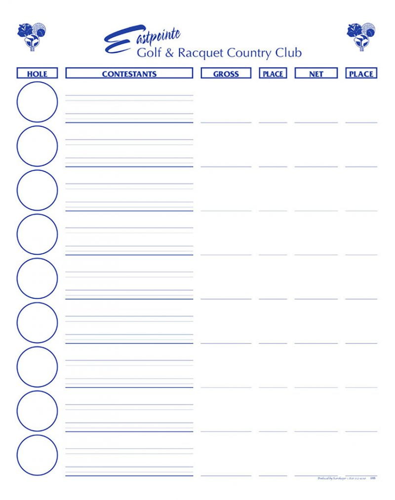 Score Sheets by Type - The Scorekeeper Company