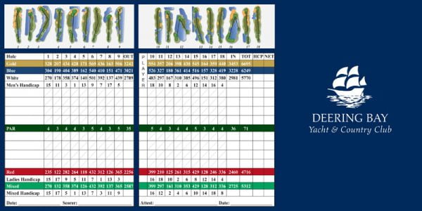 Custom Golf Scorecards – 18 Hole – Deering Bay