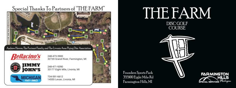 Custom Golf Scorecards – Disc Golf – The Farm Disc Golf