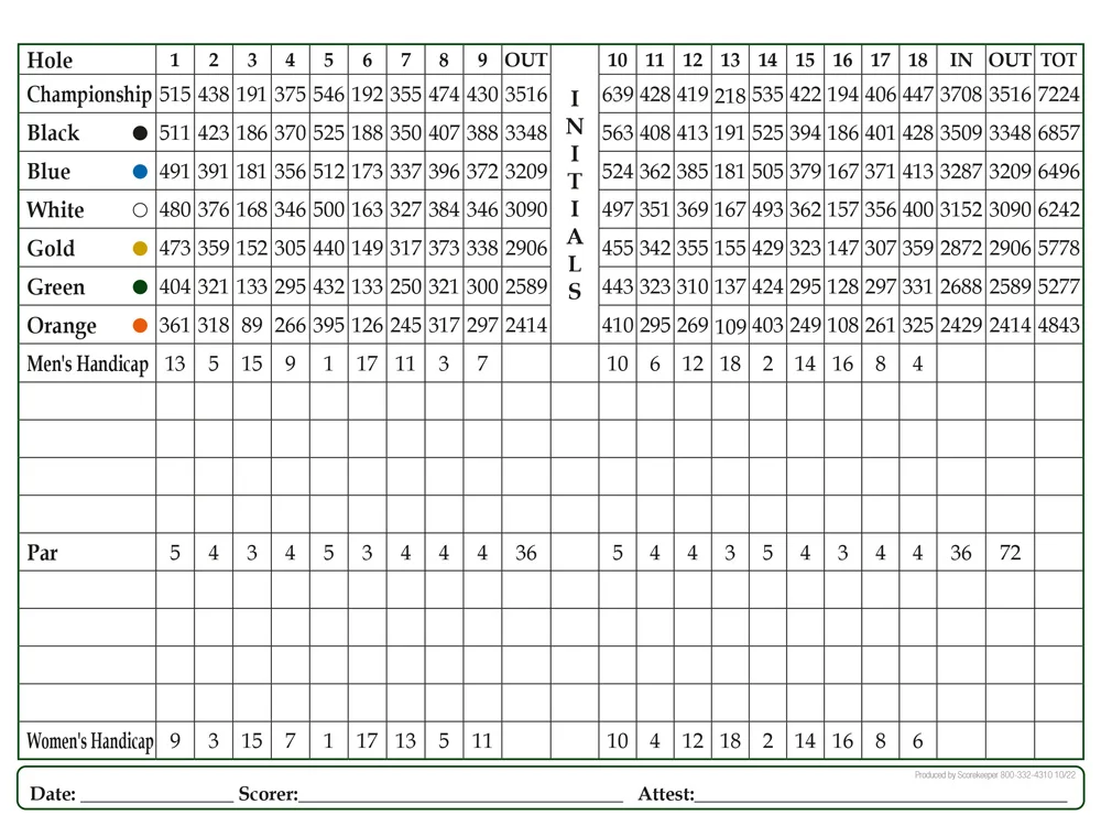 Golf scorecards, custom golf score cards design & printing