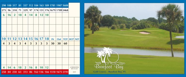 Golf scorecards, custom golf score cards design & printing