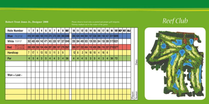 Trifold scorecards - Custom golf scorecards