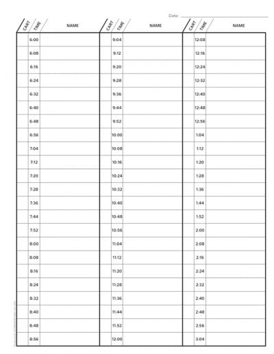 Golf Tee Sheets / Books – Suncrest Golf Club