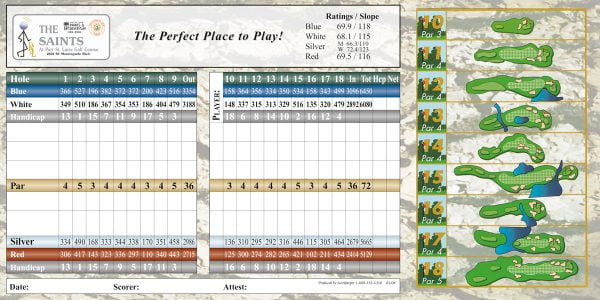 Trifold scorecards - Custom golf scorecards