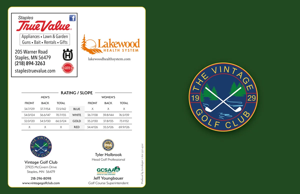 Golf scorecards, custom golf score cards design & printing
